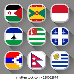 Flags World Set 23 Shadow Stock Vector (Royalty Free) 217125133 ...