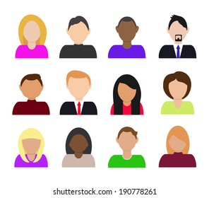 Diverse People Avatar Set Different Skin Stock Vector (Royalty Free ...