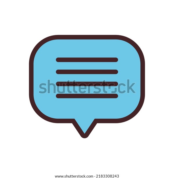 Flat Blue Text Bubble Over White Stock Vector (Royalty Free) 2183308243 ...
