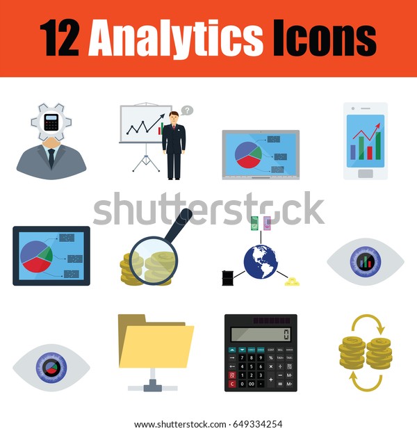 Flat Design Analytics Icon Set Ui Stock Vector (Royalty Free) 649334254 ...