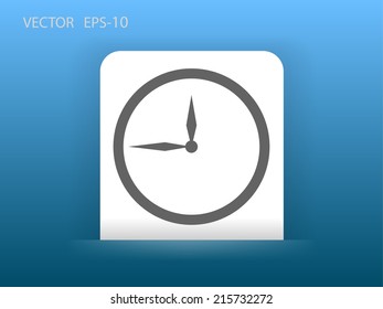 Flat Icon Clock Stock Vector (Royalty Free) 221921113 | Shutterstock