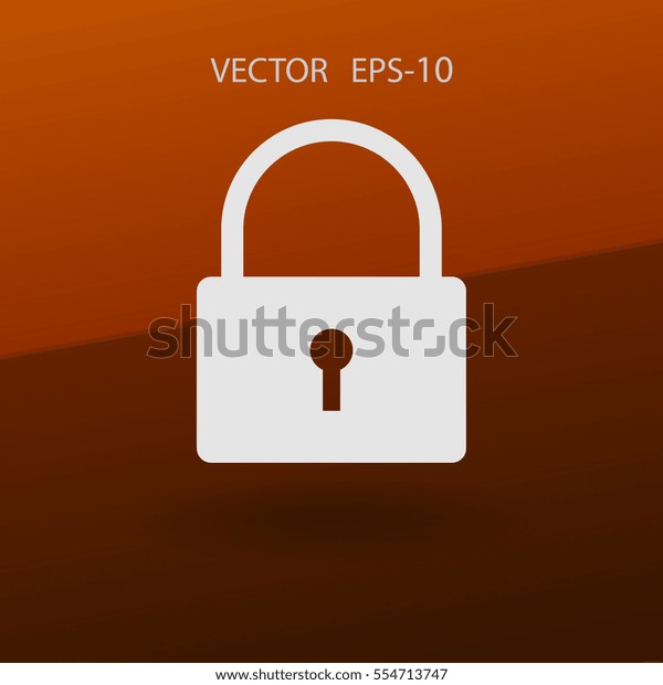 Flat Icon Lock Vector Illustration Stock Vector (Royalty Free ...