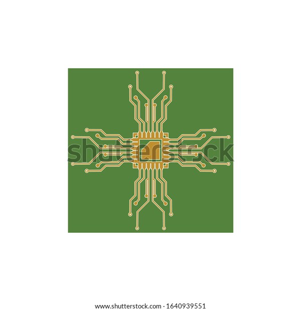 Flat Microelectronics Circuits Circuit Board Vector Stock Vector ...