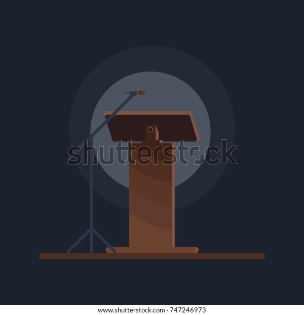 Flat Vector Design Icon Lectern Symbol Stock Vector (Royalty Free ...