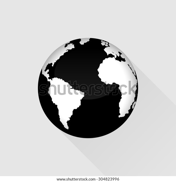 Flat World Map Icon Stock Vector (Royalty Free) 304823996 | Shutterstock
