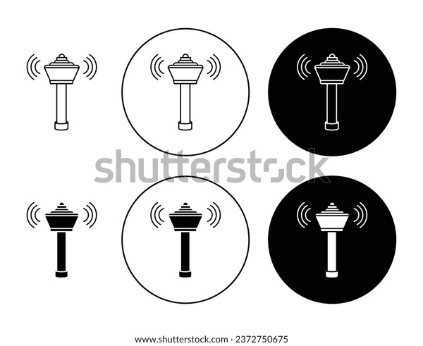 Flight Control Tower Icon Set Airport Stock Vector (Royalty Free ...