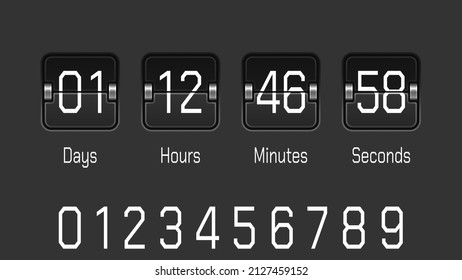 Flip Scoreboard Countdown Counter Timer Neon Stock Vector (Royalty Free ...