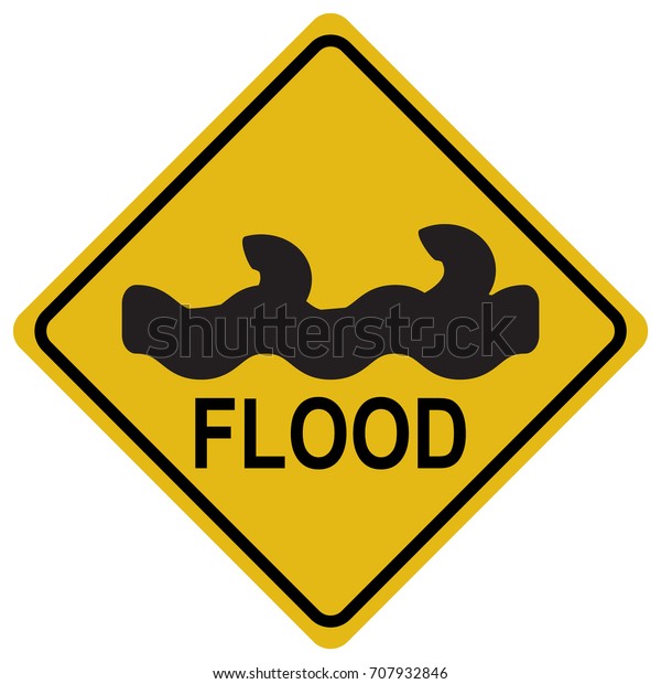 Flood Icon Warning Sign Vector Illustration Stock Vector (Royalty Free ...