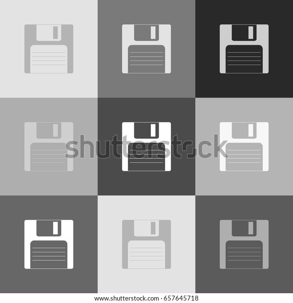 Floppy Disk Sign Vector Grayscale Version Stock Vector (Royalty Free ...