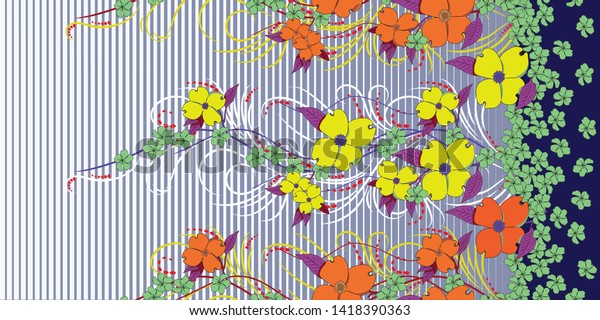 Floral Border Pattern Vector Design Stock Vector (Royalty Free ...