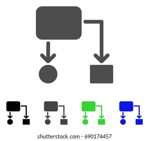 Flowchart Scheme Flat Vector Icon Colored Stock Vector (Royalty Free ...