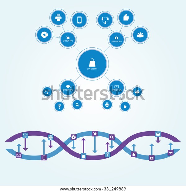 Flowchart Scheme Circles Different Sizes Connected Stock Vector ...