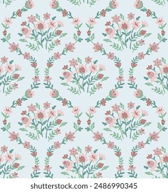 Flower Damask Tile Pattern Repeat Vector Stock Vector (Royalty Free ...