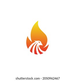 Flying Bird Eagle Hawk Falcon Fire Stock Vector (Royalty Free ...