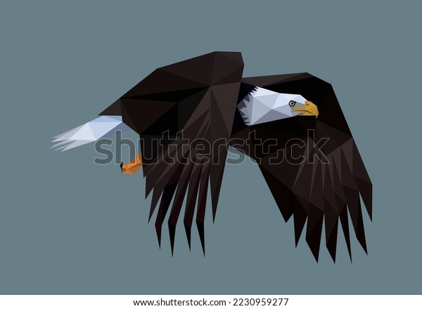 Flying Great Eagle Polygon Low Poly Stock Vector (Royalty Free ...