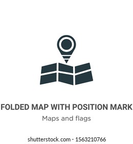 Folded Map Position Mark Vector Icon Stock Vector (Royalty Free ...