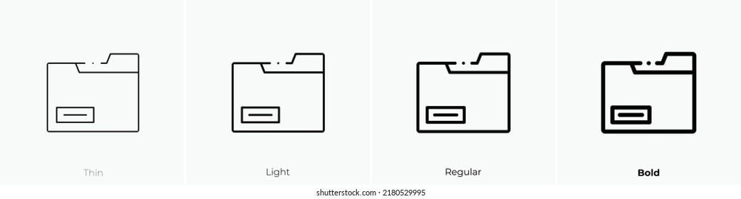 Folder Icon Thin Light Regular Bold Stock Vector (Royalty Free) 2180529995 | Shutterstock