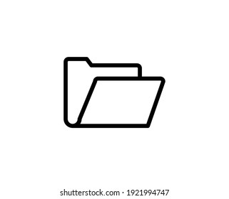 Thin Line Folder Icon On White Stock Vector (Royalty Free) 523642141 | Shutterstock