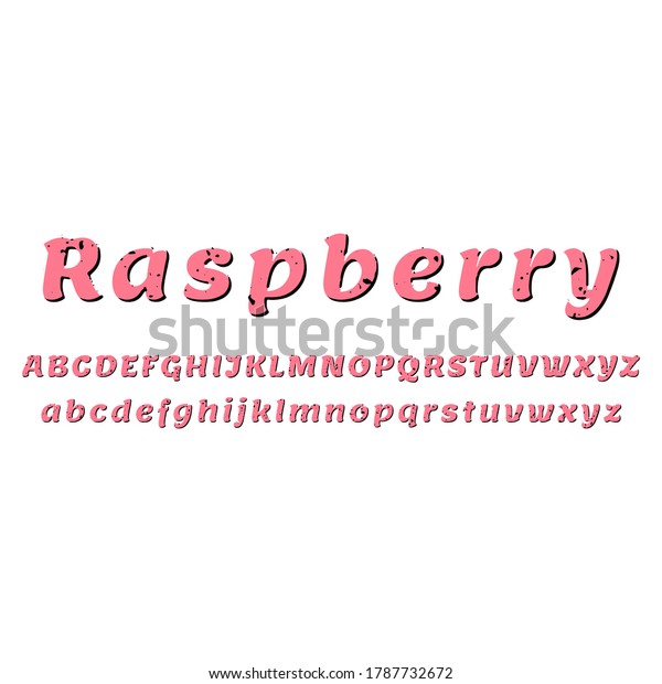Font Alphabet Text Raspberry Vector Stock Stock Vector (Royalty Free ...