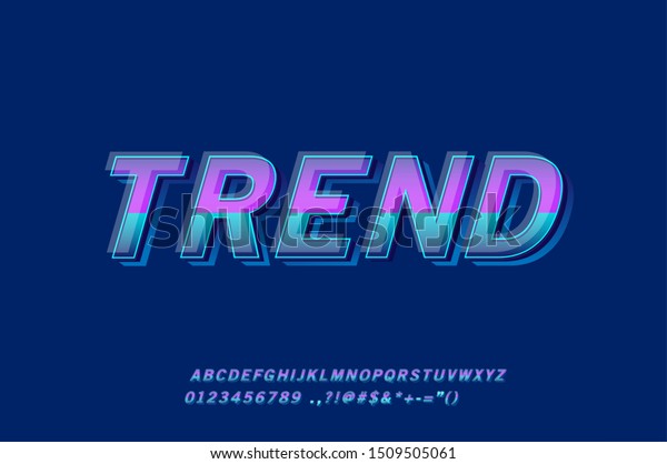 Font Design Style Text Effect Modern Stock Vector (Royalty Free ...