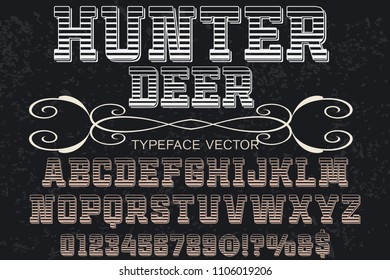 Font Script Typeface Set Named Hunter Stock Vector (Royalty Free ...
