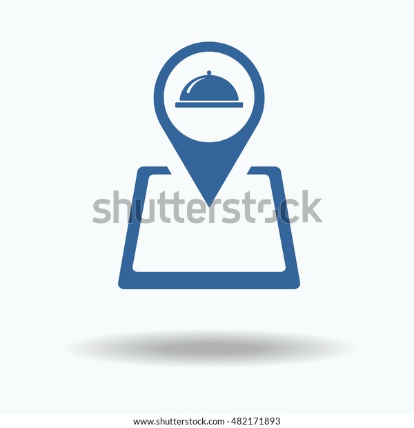 Food Pointer On Map Flat Icon Stock Vector (Royalty Free) 482171893 ...