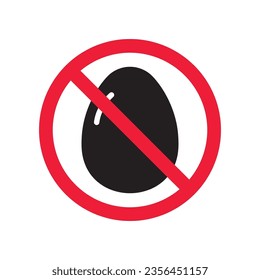 Forbidden Egg Vector Icon Warning Caution Stock Vector (Royalty Free ...