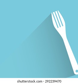 Fork Blue Background Shadow Flat Theme Stock Vector (Royalty Free ...