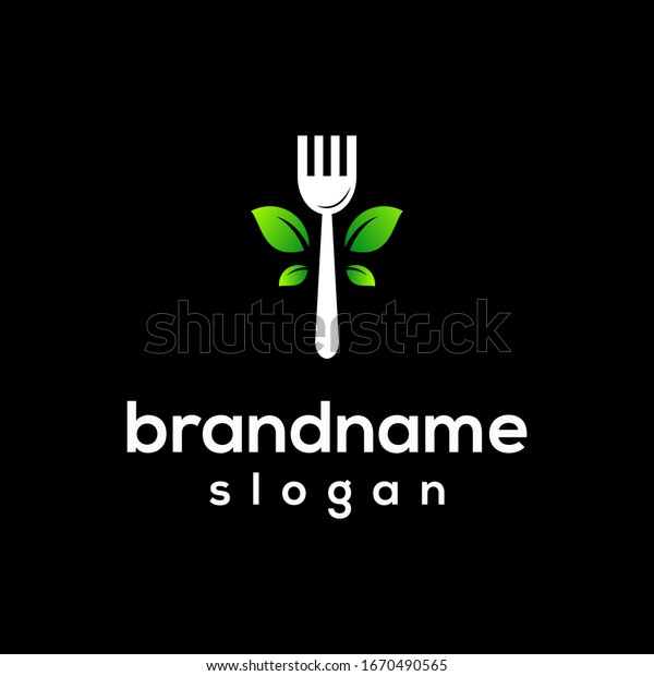 Fork Leaf Logo Design Vector Stock Vector (Royalty Free) 1670490565 ...