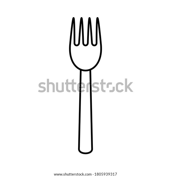 Fork Line Art Vector Isolated Vector Stock Vector (Royalty Free ...