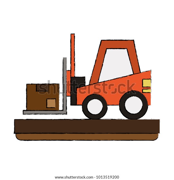 Forklift Loading Box Stock Vector (Royalty Free) 1013519200 | Shutterstock