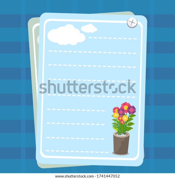 Form Design Pattern Flower Cloud Notes Stock Vector (Royalty Free ...