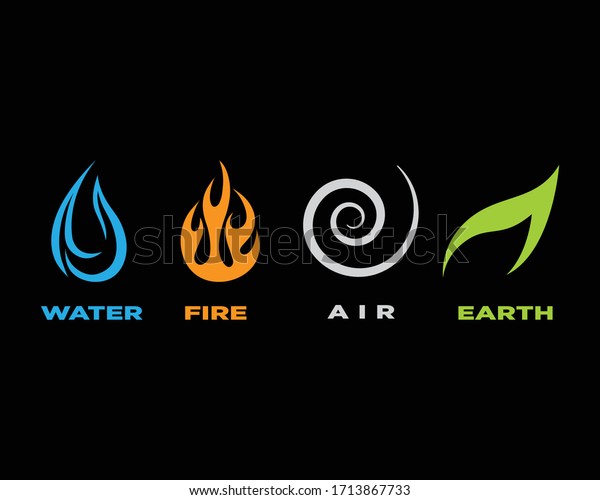 Four Elements Icons Vector Logo Template Stock Vector (Royalty Free ...