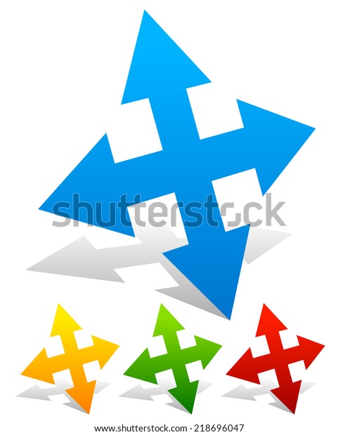 Four Pointed Arrow Navigation Locating Axis Stock Vector (Royalty Free ...