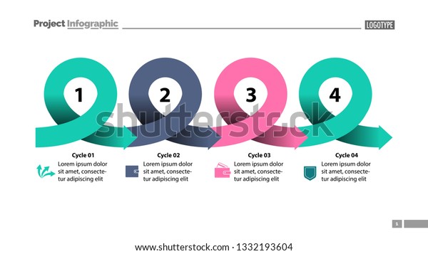 Four Points Process Chart Slide Template Stock Vector (Royalty Free ...