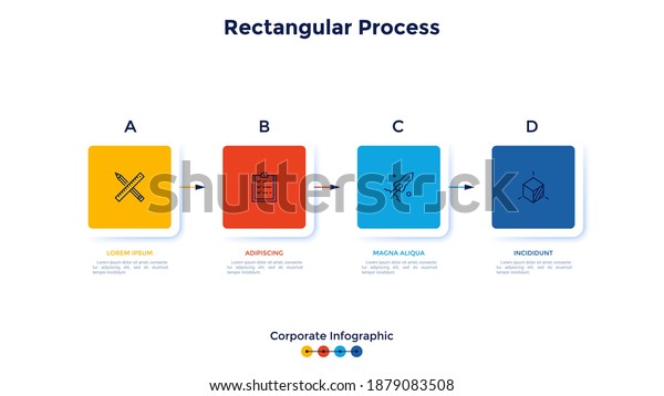 Four Square Elements Placed Into Horizontal Stock Vector (Royalty Free ...