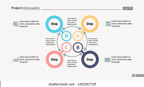Four Steps Process Chart Slide Template Stock Vector (Royalty Free ...