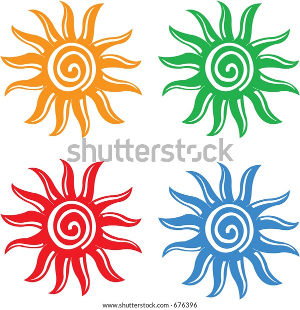 Four Sun Stock Vector (Royalty Free) 676396 | Shutterstock