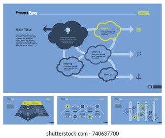 Four Workflow Slide Templates Set Stock Vector (Royalty Free) 740637700 ...