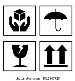 Fragile Symbols Set Packaging Mark Icons Stock Vector (Royalty Free) 1906703425 | Shutterstock