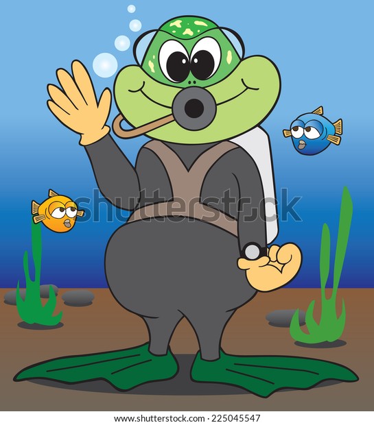Frogman Stock Vector (Royalty Free) 225045547 | Shutterstock