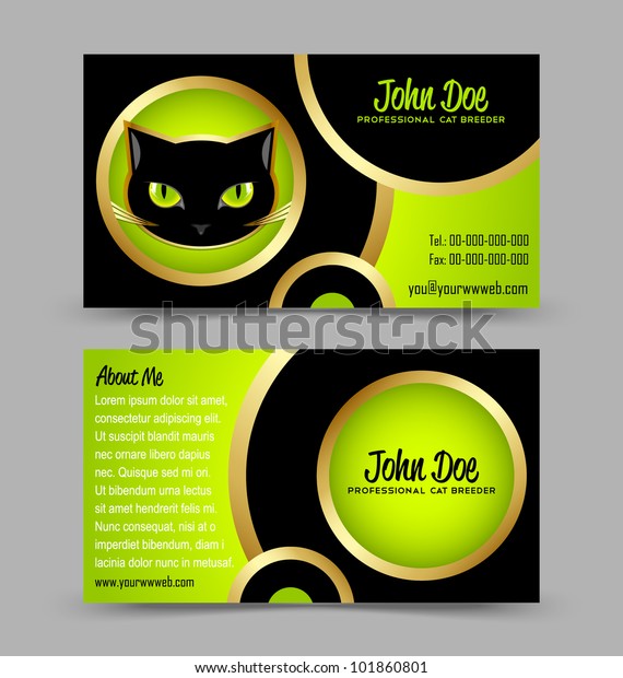 Front Back Side Cat Head Theme Stock Vector (Royalty Free) 101860801 ...