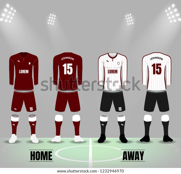 Front Back Soccer Uniforms Dark Red: เวกเตอร์สต็อก (ปลอดค่าลิขสิทธิ์ ...