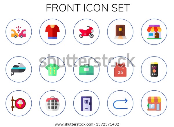 Front Icon Set 15 Flat Front Stock Vector (Royalty Free) 1392371432 ...