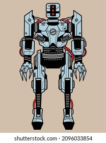 Front View Standing Robot Vector Illustration Stock Vector (Royalty ...