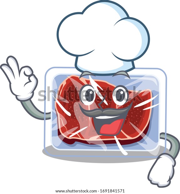 Frozen Beef Chef Cartoon Design Style Stock Vector (Royalty Free ...