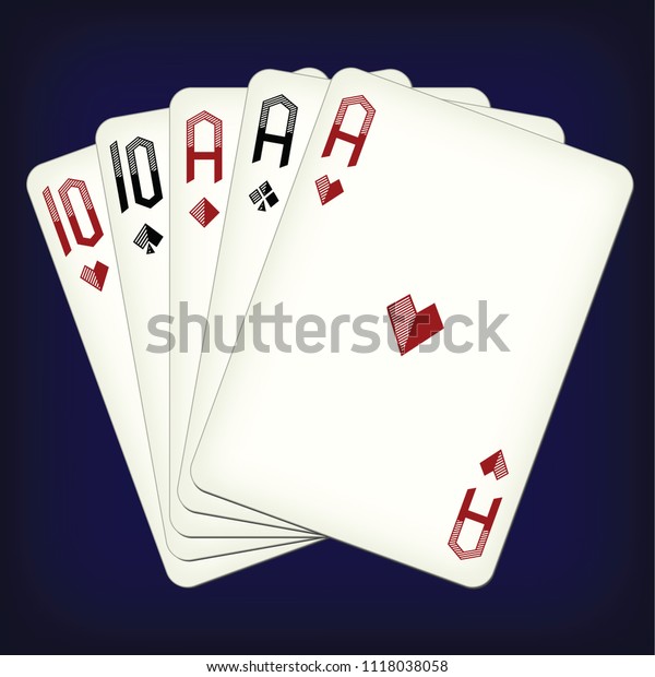 Full House Playing Cards Vector Illustration Stock Vector (Royalty Free ...