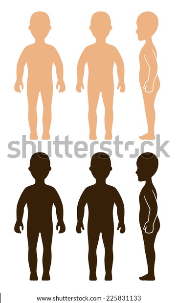 Full Length Front Back Side View Stock Vector (Royalty Free) 225831133 ...