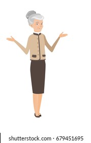 Confused Caucasian Business Woman Shrugging Her Stock Vector (Royalty ...