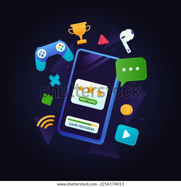 Full Set Game Desk Setup Monitor Stock Vector (Royalty Free) 2256174013 ...